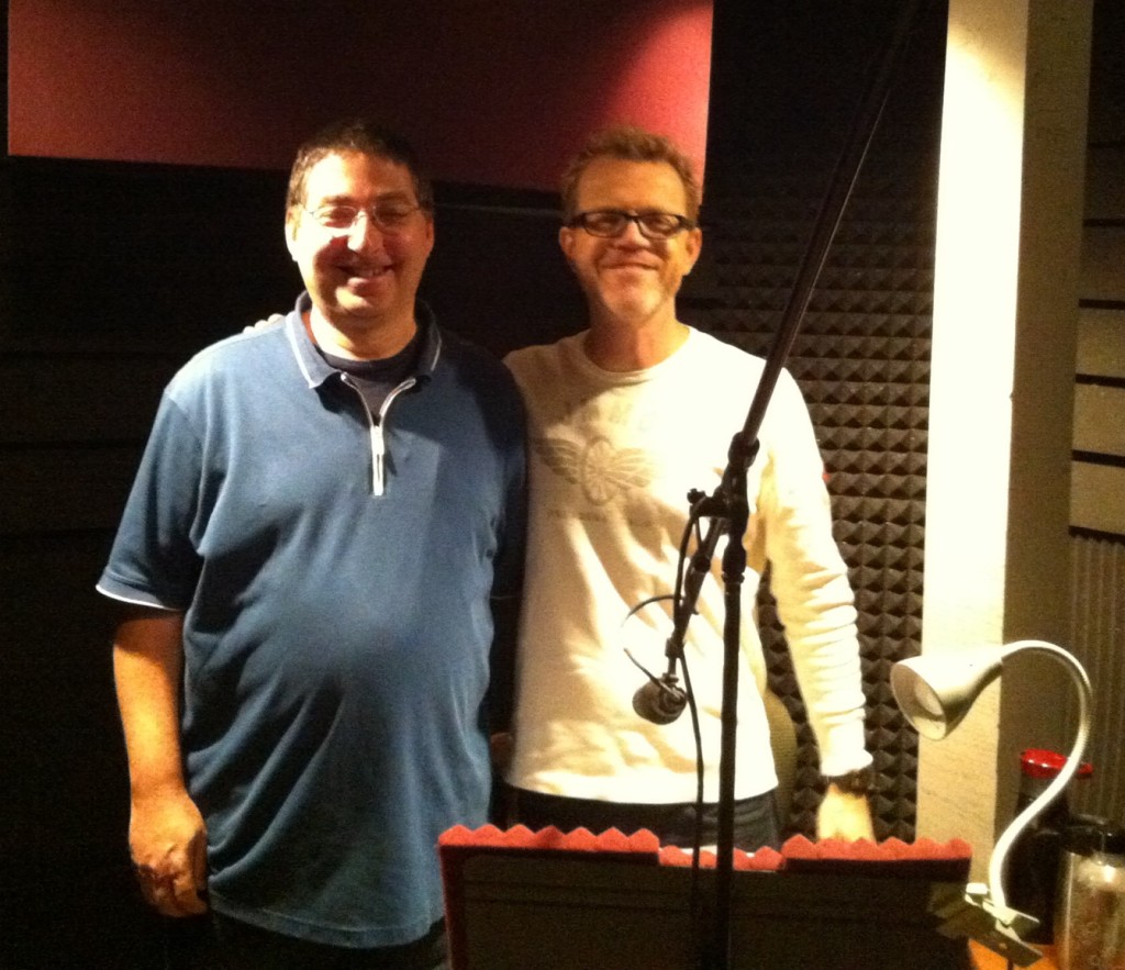 Me and audiobook recording superstar Scott Brick - Lee Goldberg